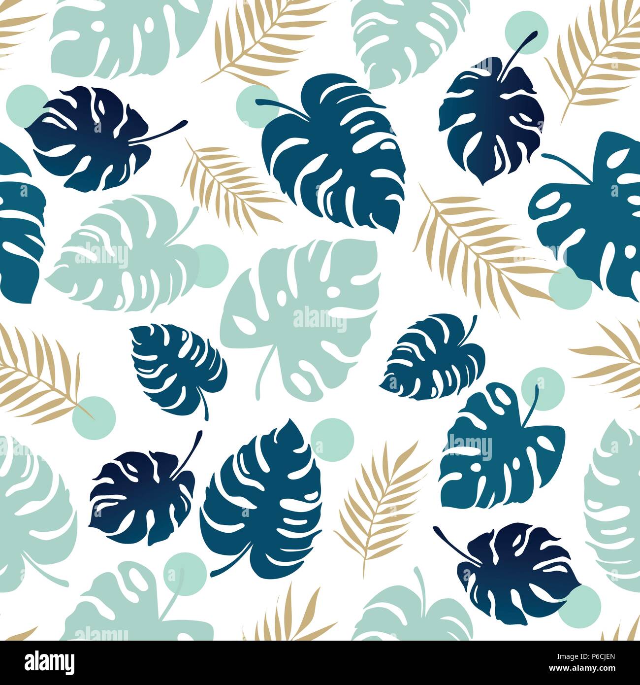 Seamless monstera pattern vector illustration Stock Vector Image & Art ...