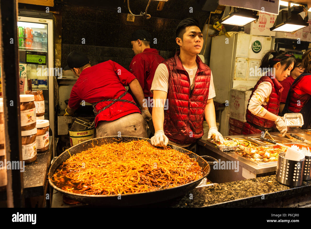 London, England UK - December 31, 2017: Chefs at a Chinese or Oriental ...