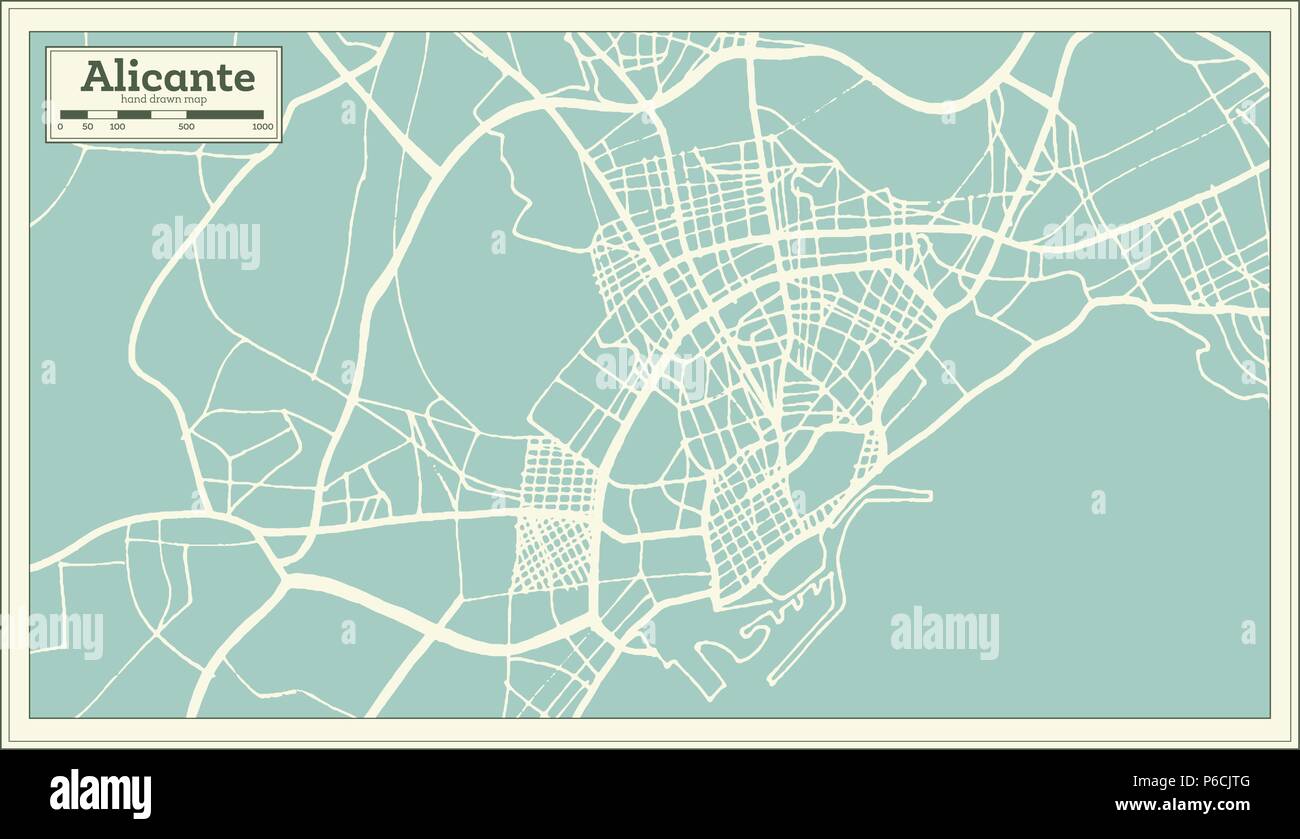 Alicante city map Stock Vector Images - Alamy