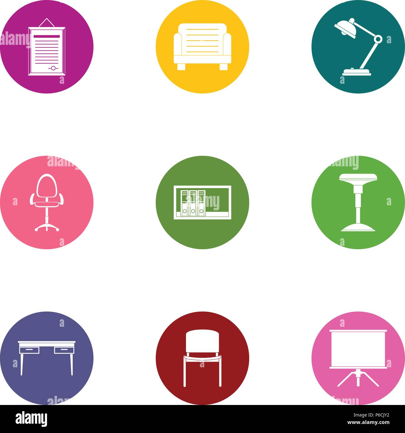 Table icons set, flat style Stock Vector Image & Art - Alamy