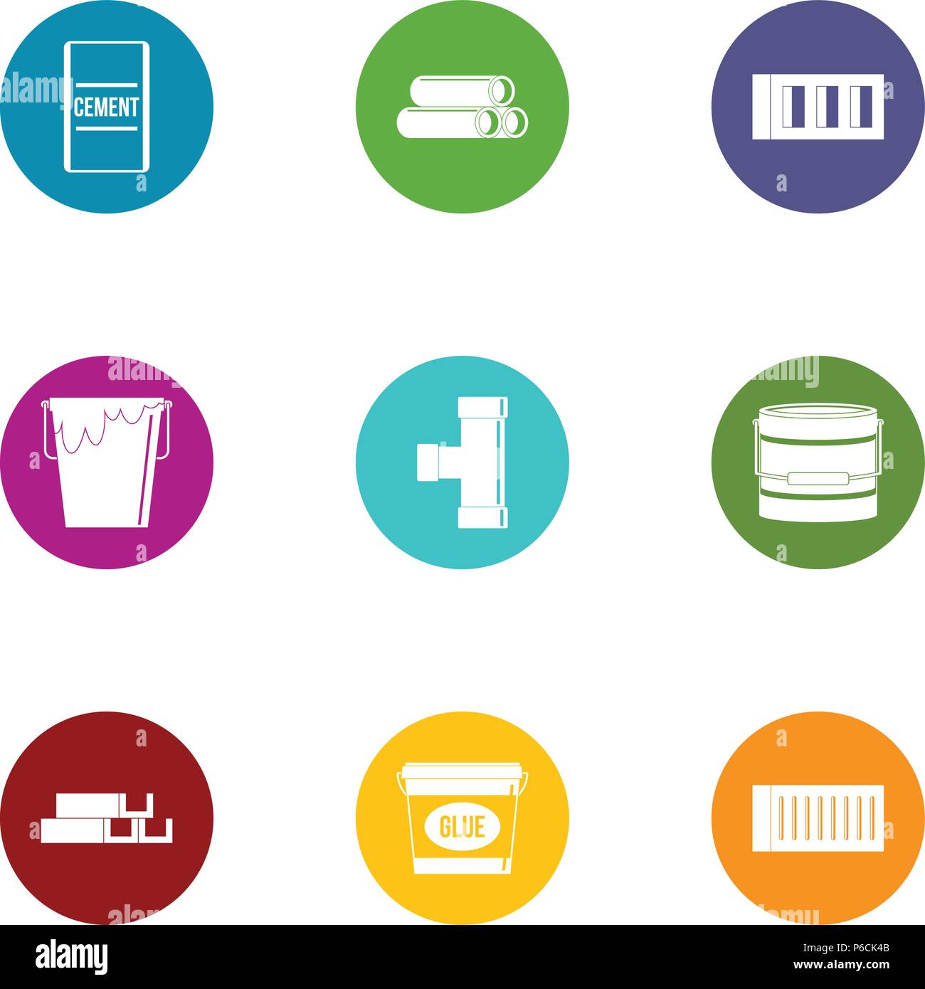 Adhesive icons set, flat style Stock Vector Image & Art - Alamy