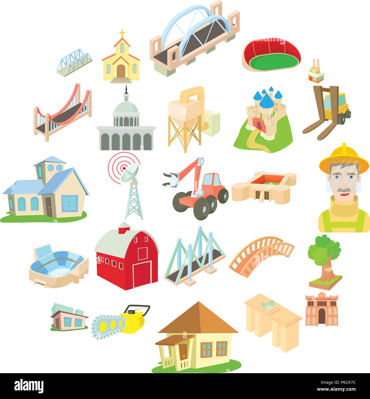 Facility icons set, cartoon style Stock Vector Image & Art - Alamy