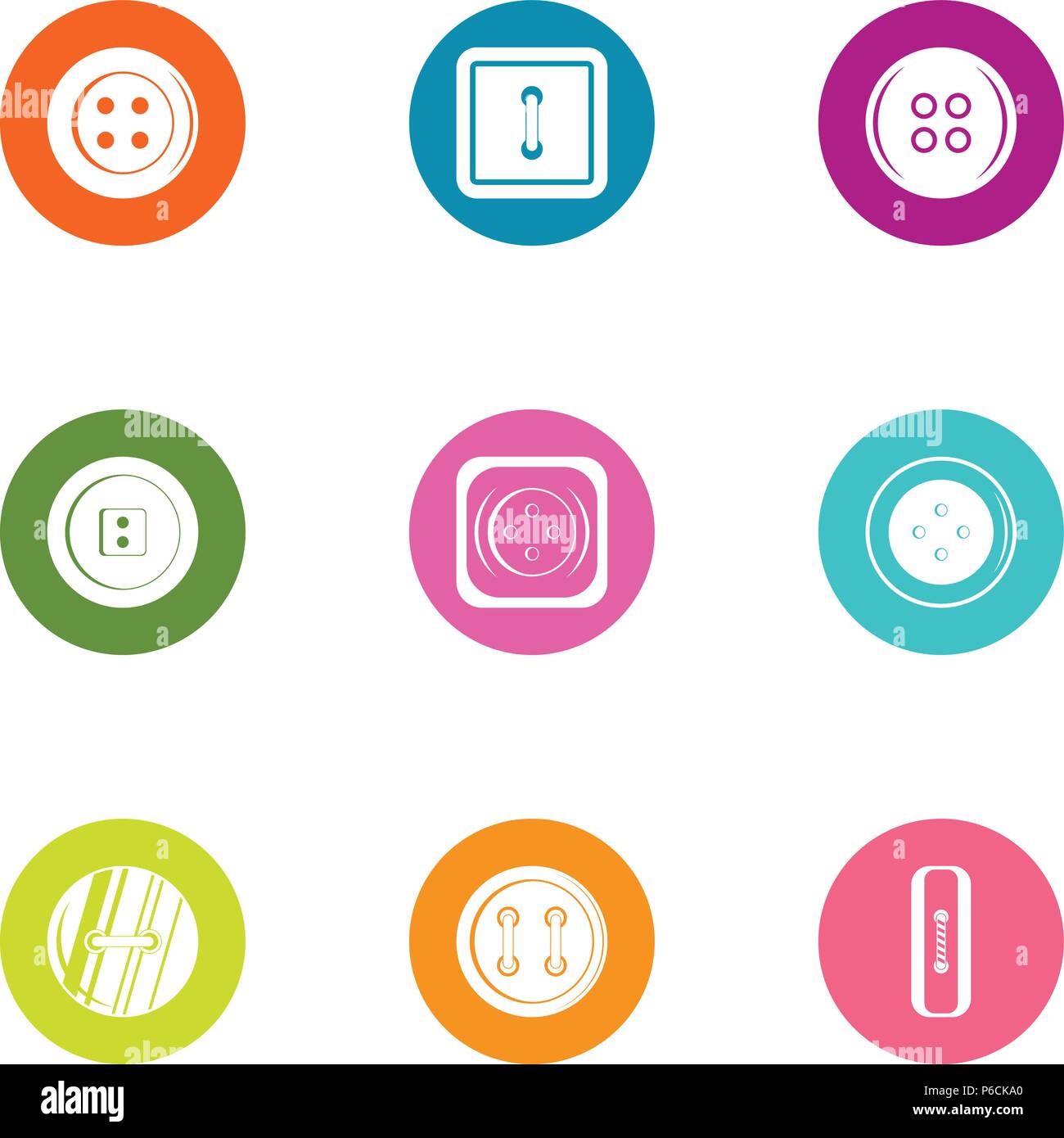 Fastener icons set, flat style Stock Vector Image & Art - Alamy