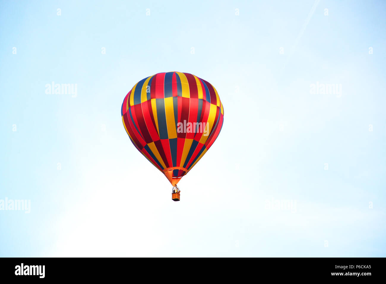 Colorful hot air balloon, view from ground Stock Photo - Alamy