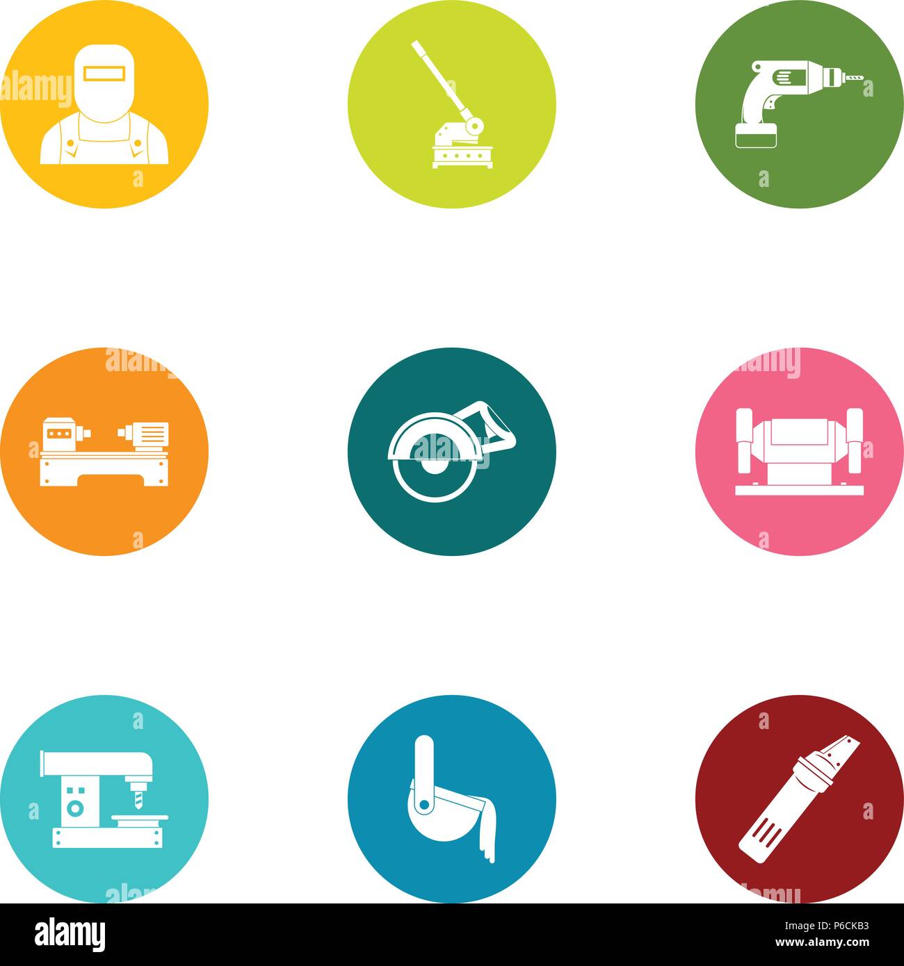 Welding fabrication icons set, flat style Stock Vector Image & Art - Alamy