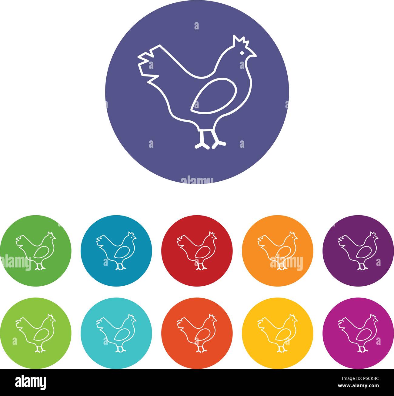 Chicken icons set vector color Stock Vector Image & Art - Alamy