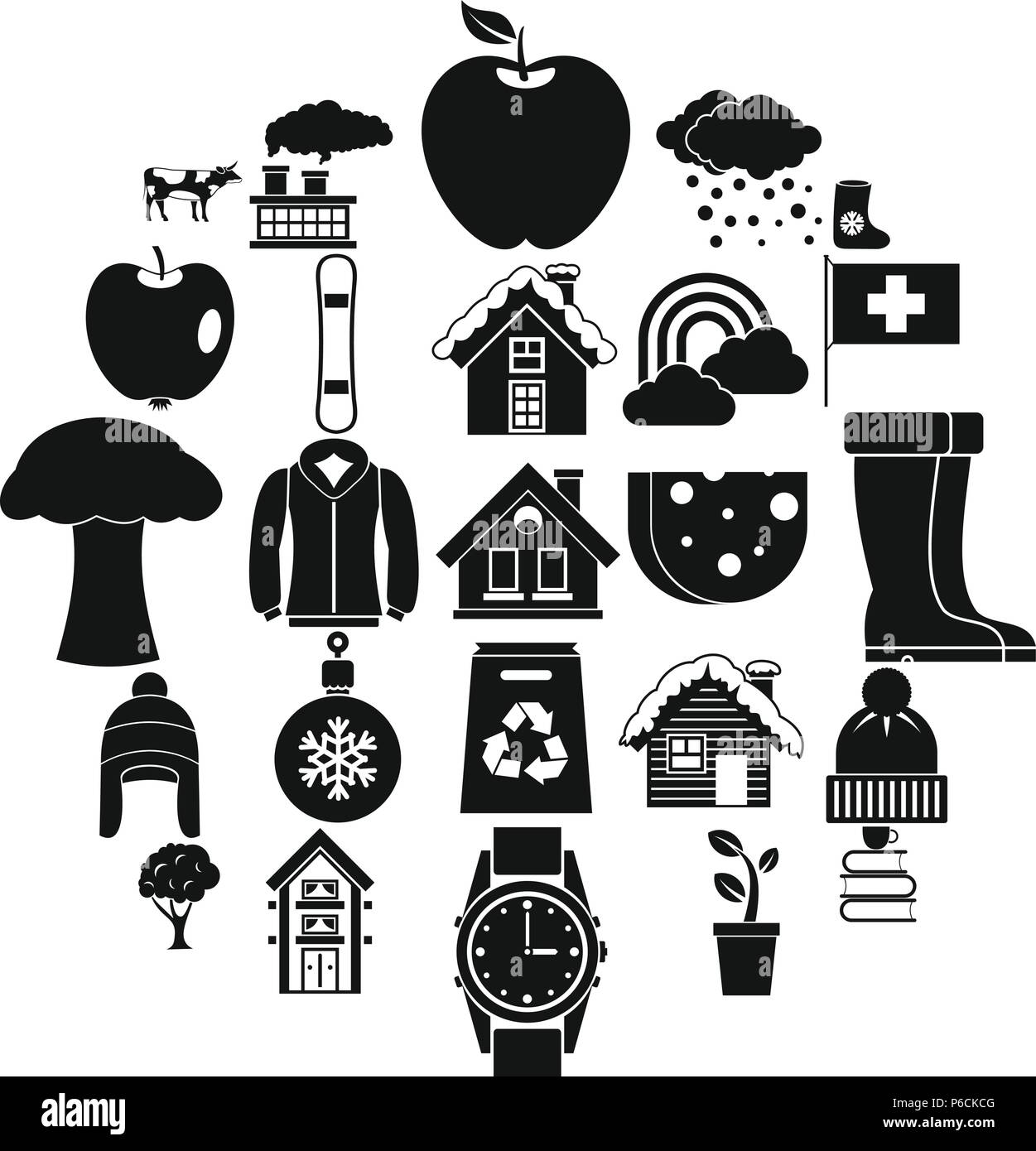 Country house icons set, simple style Stock Vector Image & Art - Alamy