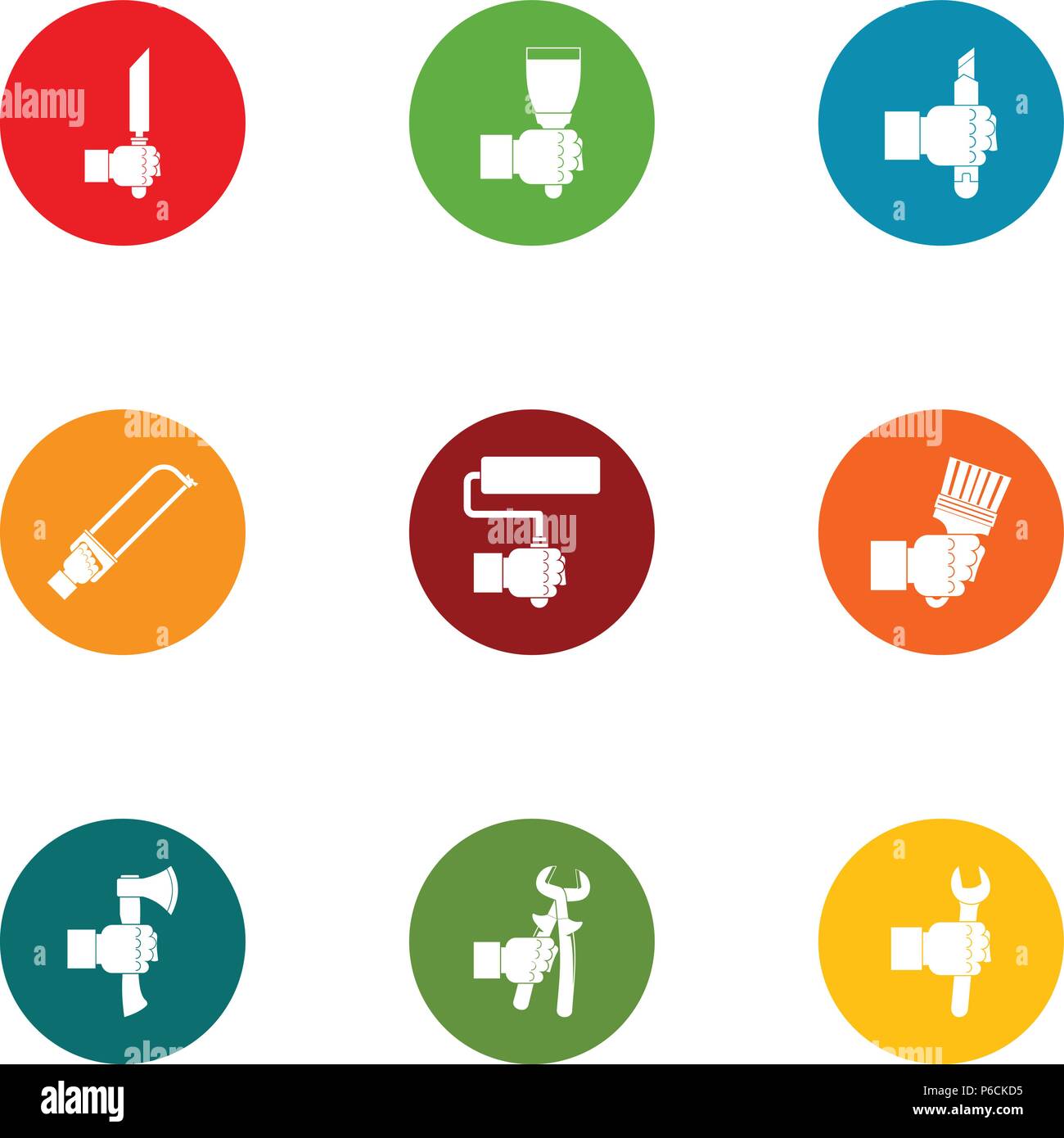 Tooling icons set, flat style Stock Vector Image & Art - Alamy