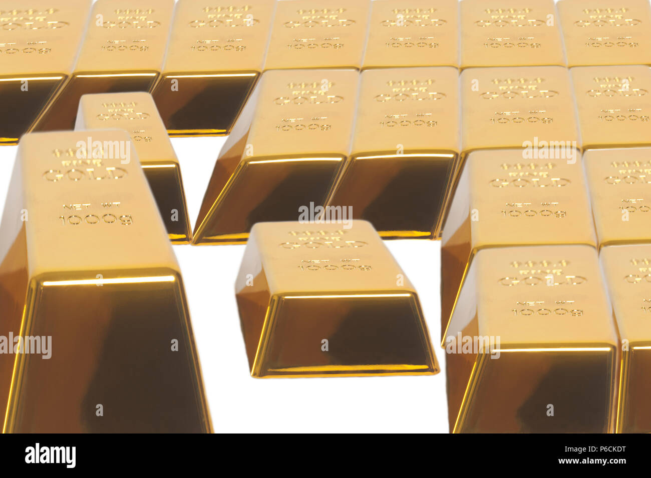 Stacked bars of gold bullion.Financial concept .Isolated on White ...