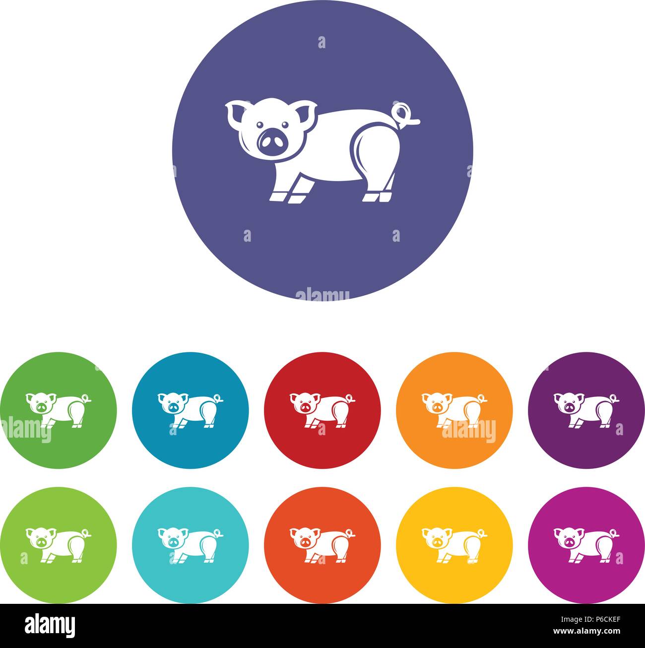 Cute pig icons set vector color Stock Vector Image & Art - Alamy