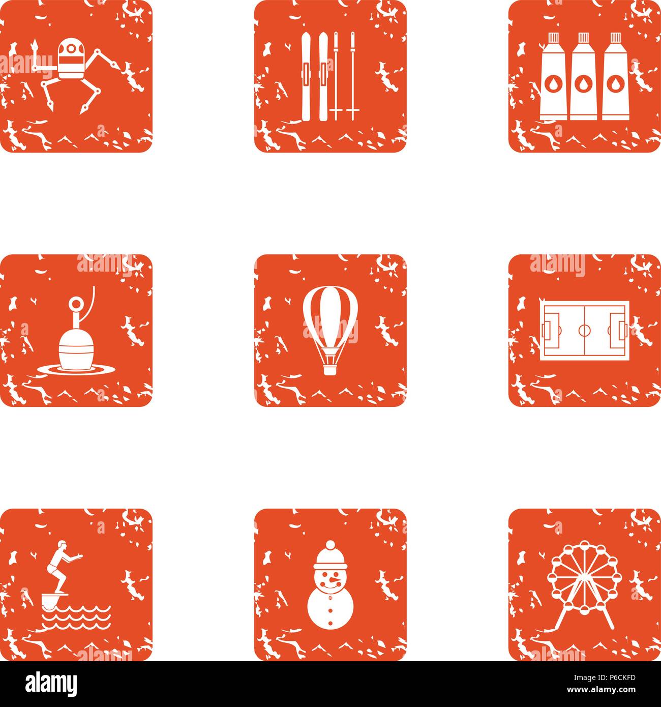 Practice icons set, grunge style Stock Vector Image & Art - Alamy