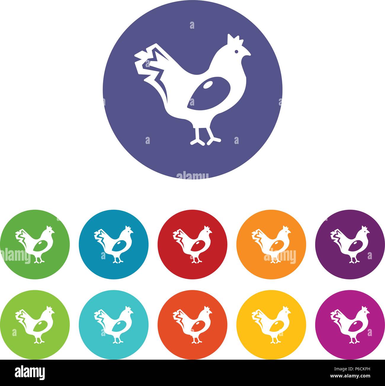 Chicken icons set vector color Stock Vector Image & Art - Alamy