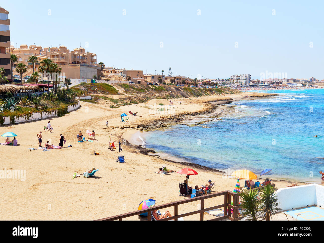 La Mata, Spain - June 25, 2018: Cala de Cabo Cervera beach in the ...