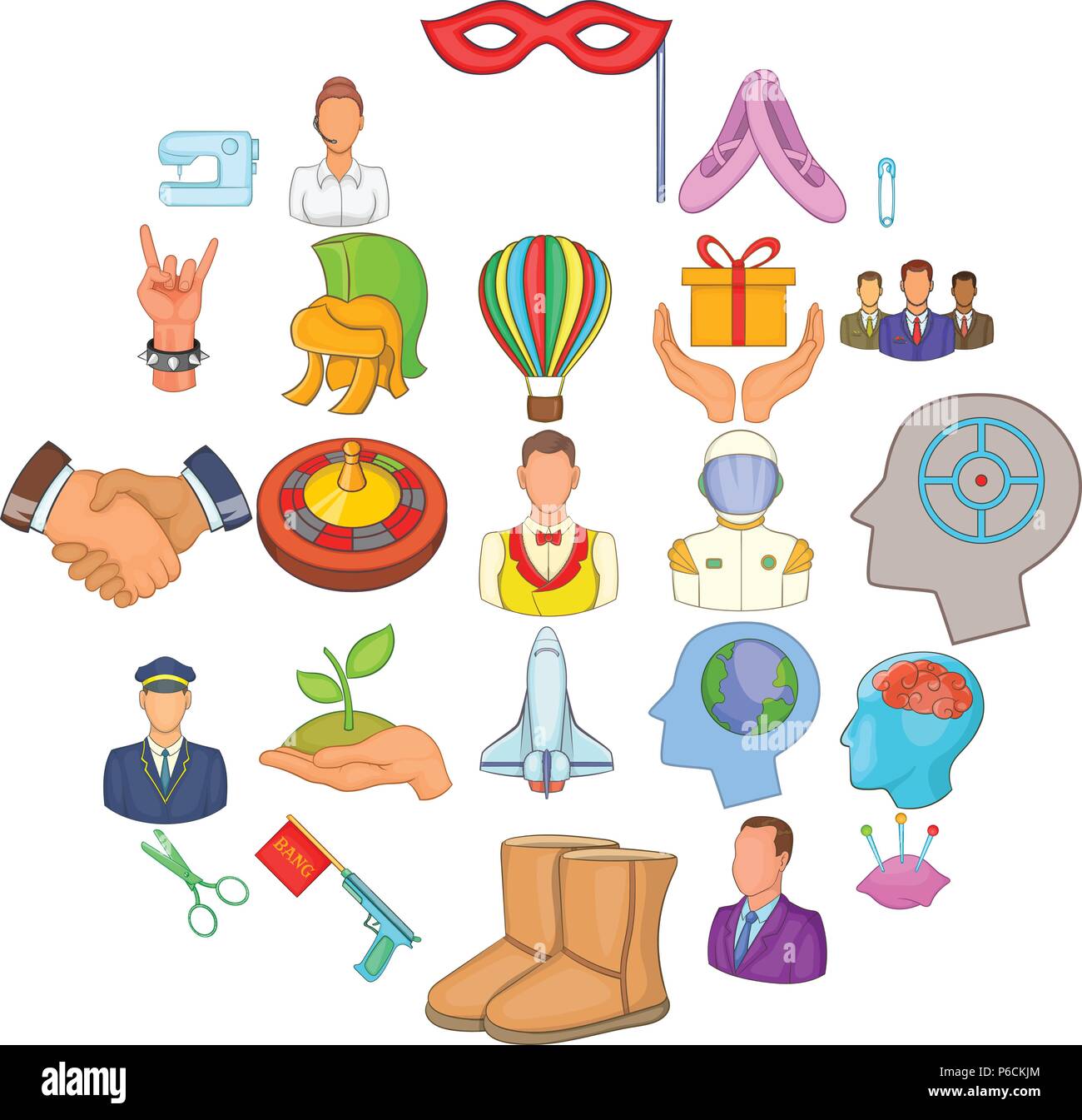 Creative people icons set, cartoon style Stock Vector Image & Art - Alamy