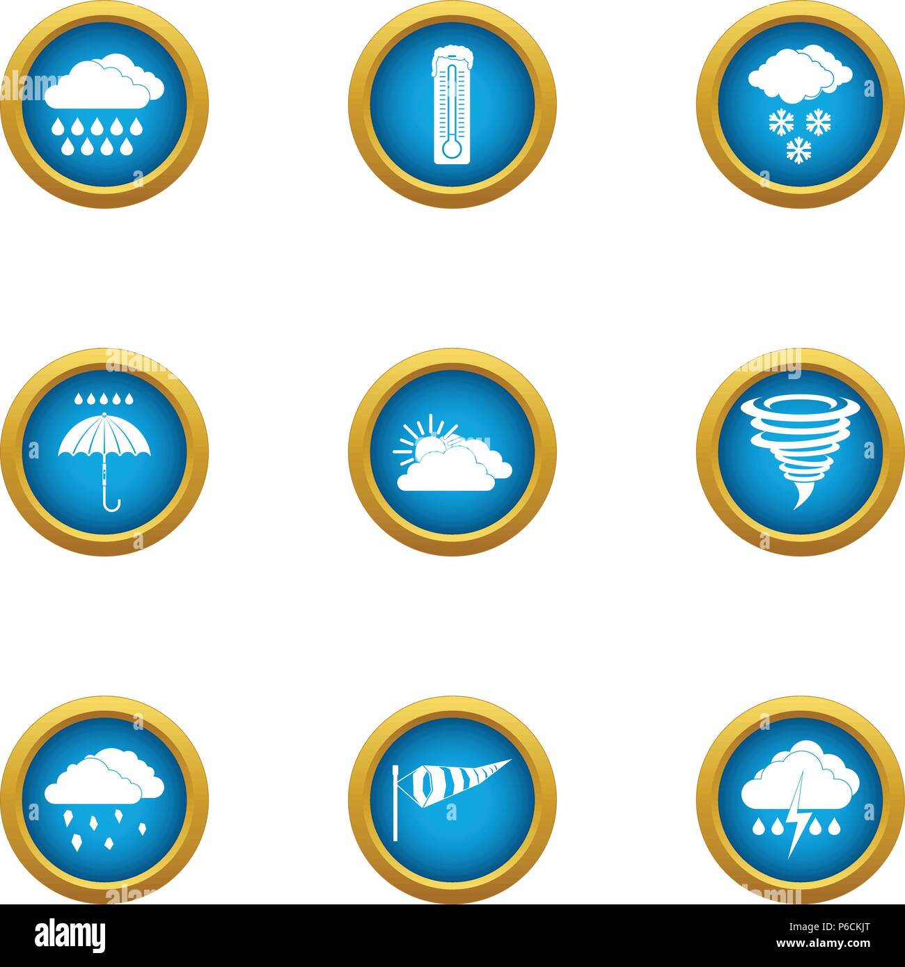 Weather pressure icons set, flat style Stock Vector Image & Art - Alamy