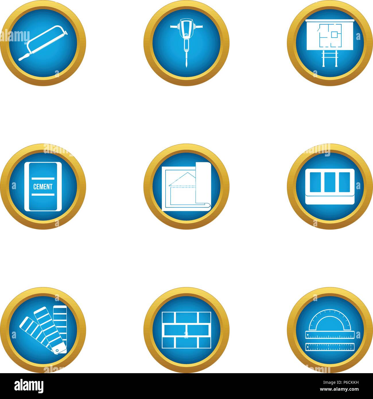 Edifice icons set, flat style Stock Vector Image & Art - Alamy