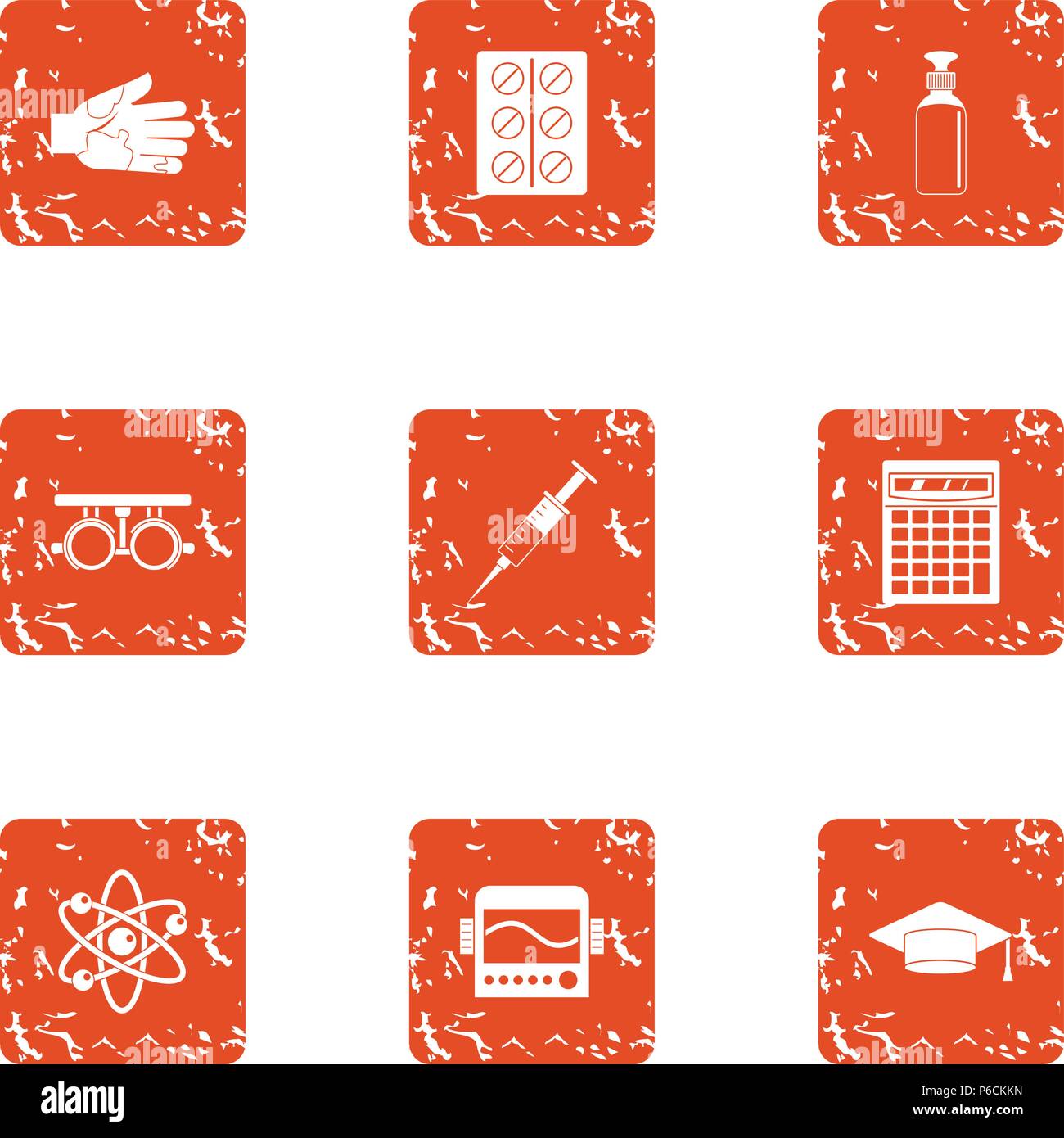 Chemical engineering icons set, grunge style Stock Vector Image & Art ...