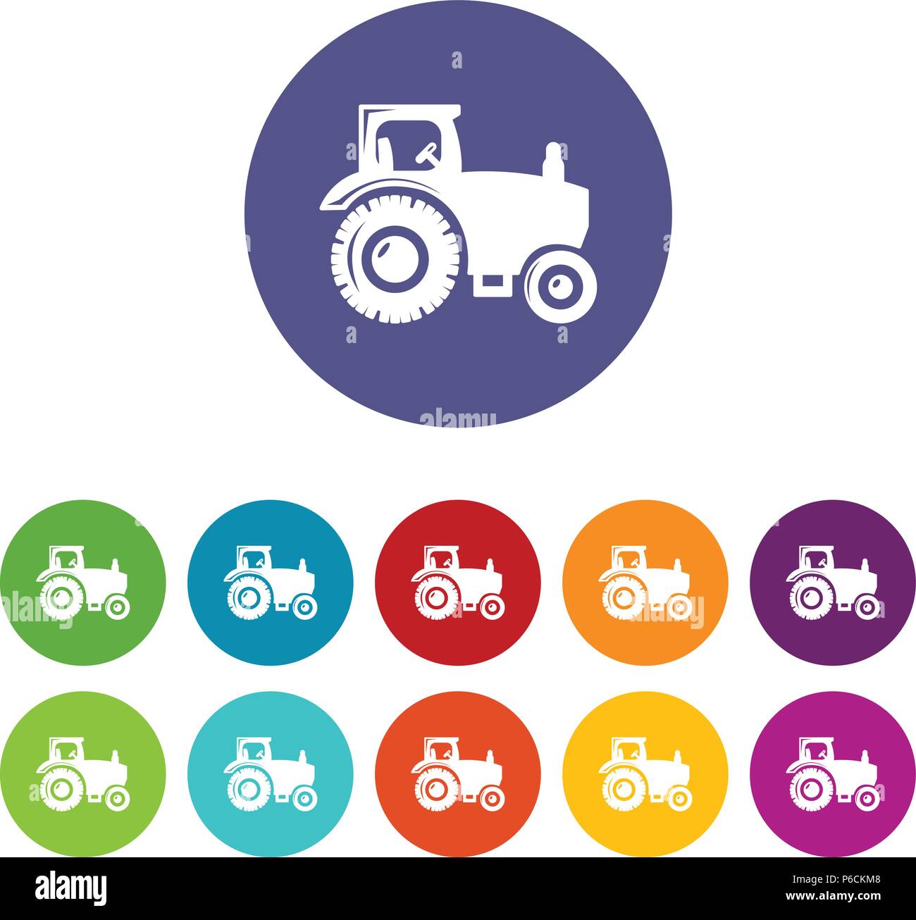 Tractor icons set vector color Stock Vector Image & Art - Alamy