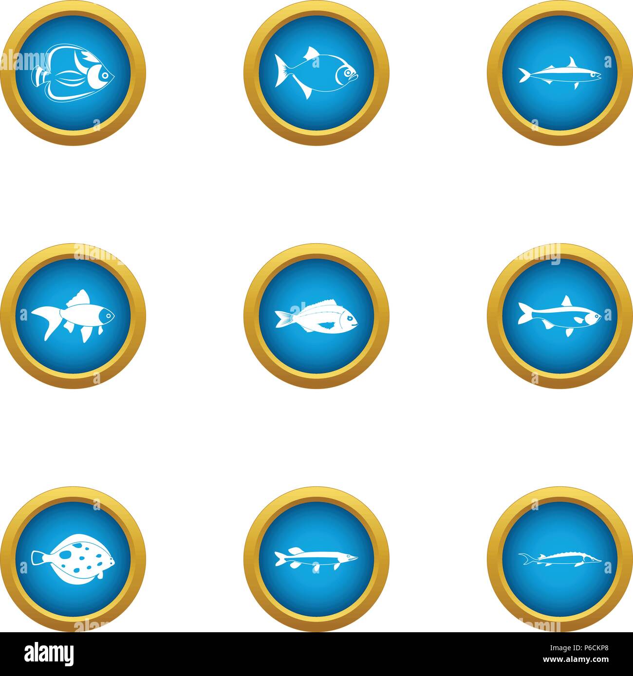 Small fry icons set, flat style Stock Vector Image & Art - Alamy