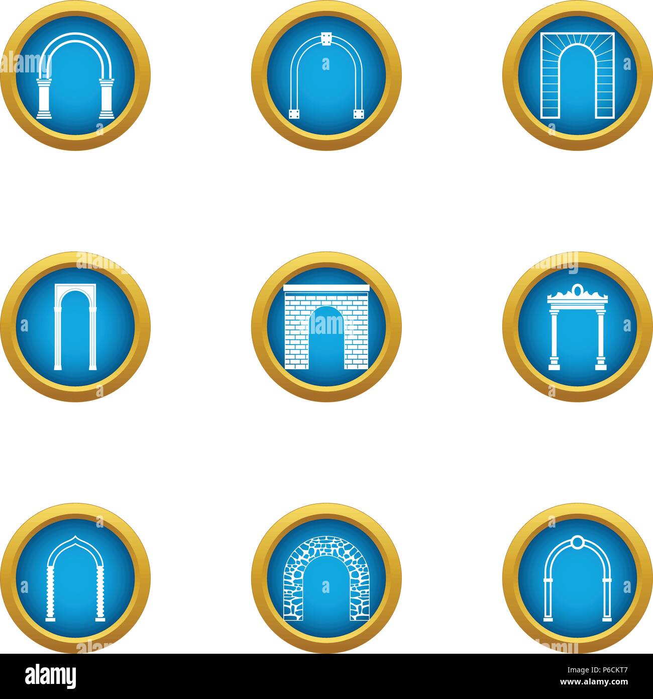 Arch passage icons set, flat style Stock Vector Image & Art - Alamy