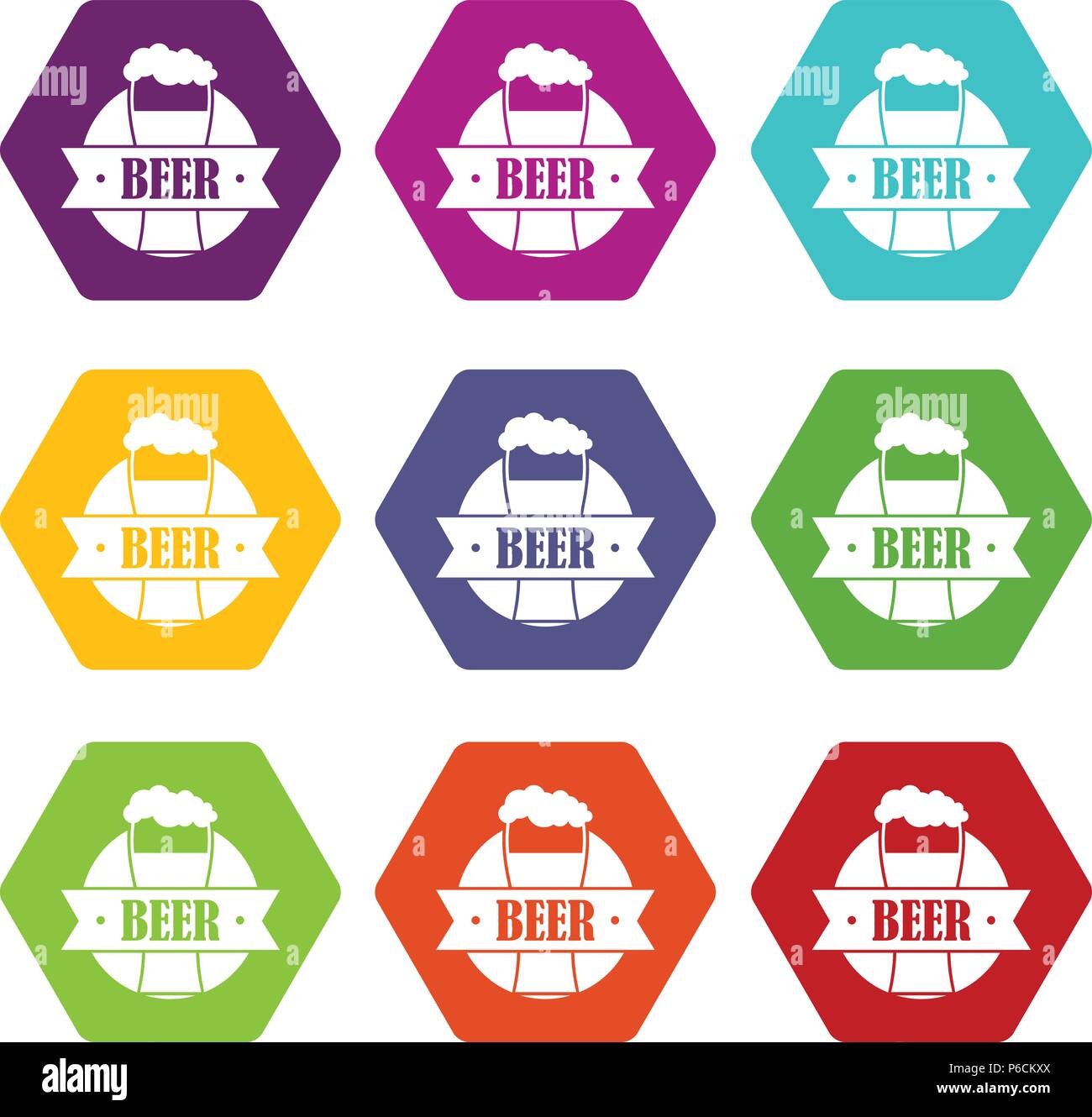 Glass beer icons set 9 vector Stock Vector Image & Art - Alamy