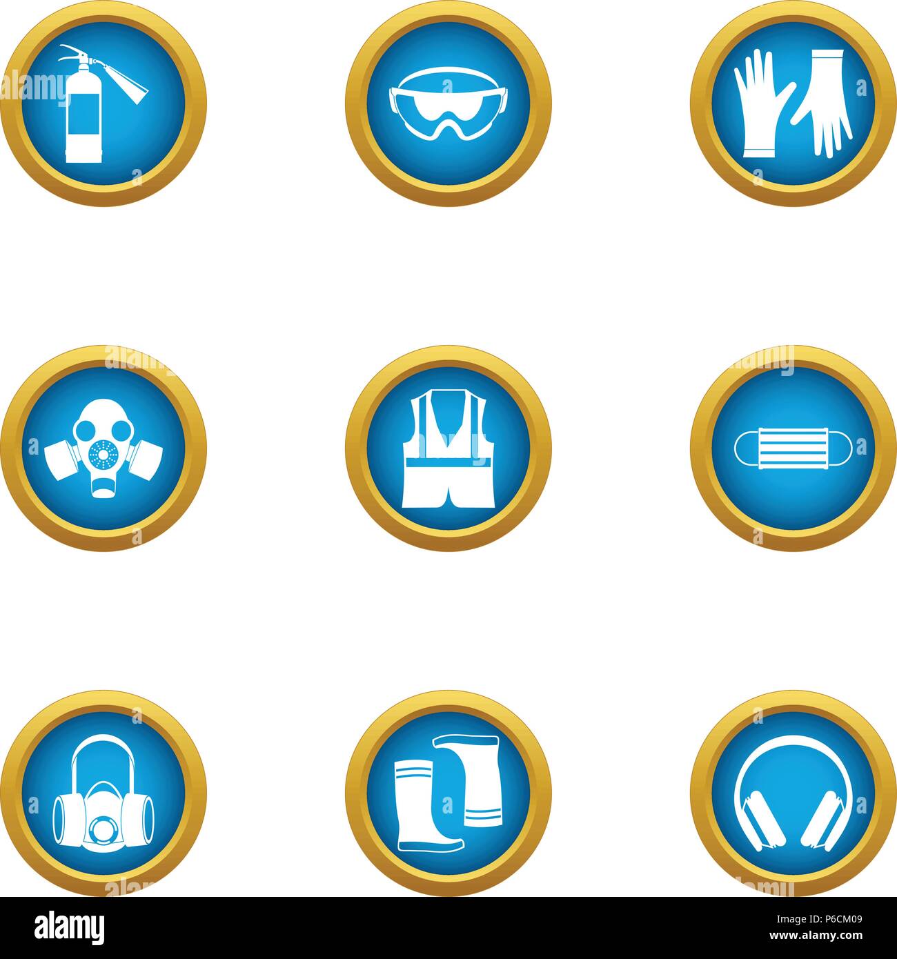 Safety icons set, flat style Stock Vector Image & Art - Alamy