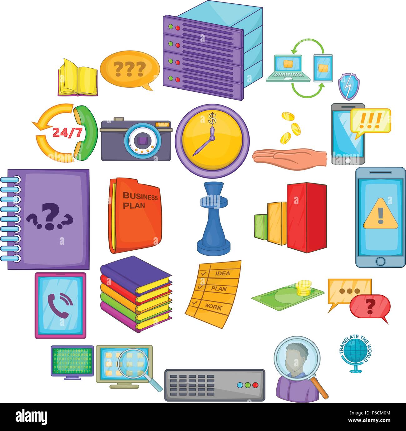 Information for sale icons set, cartoon style Stock Vector Image & Art ...