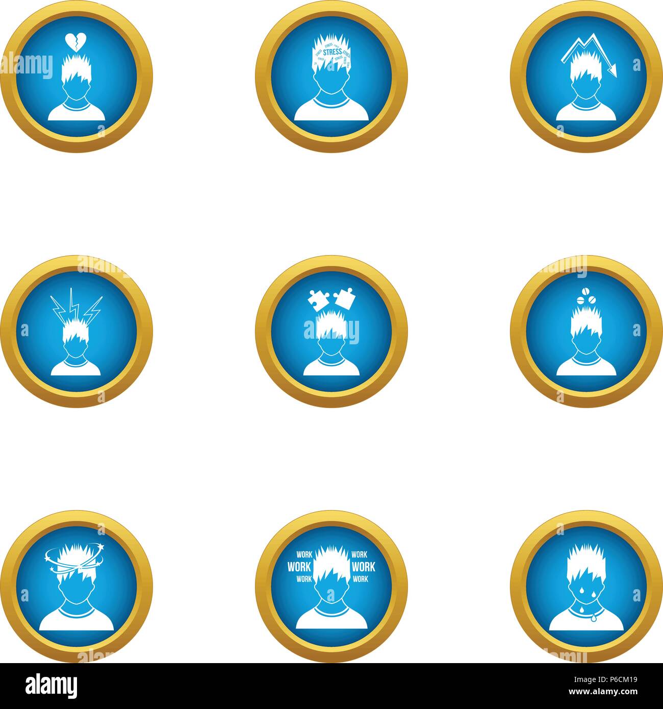 Difficult life icons set, flat style Stock Vector Image & Art - Alamy