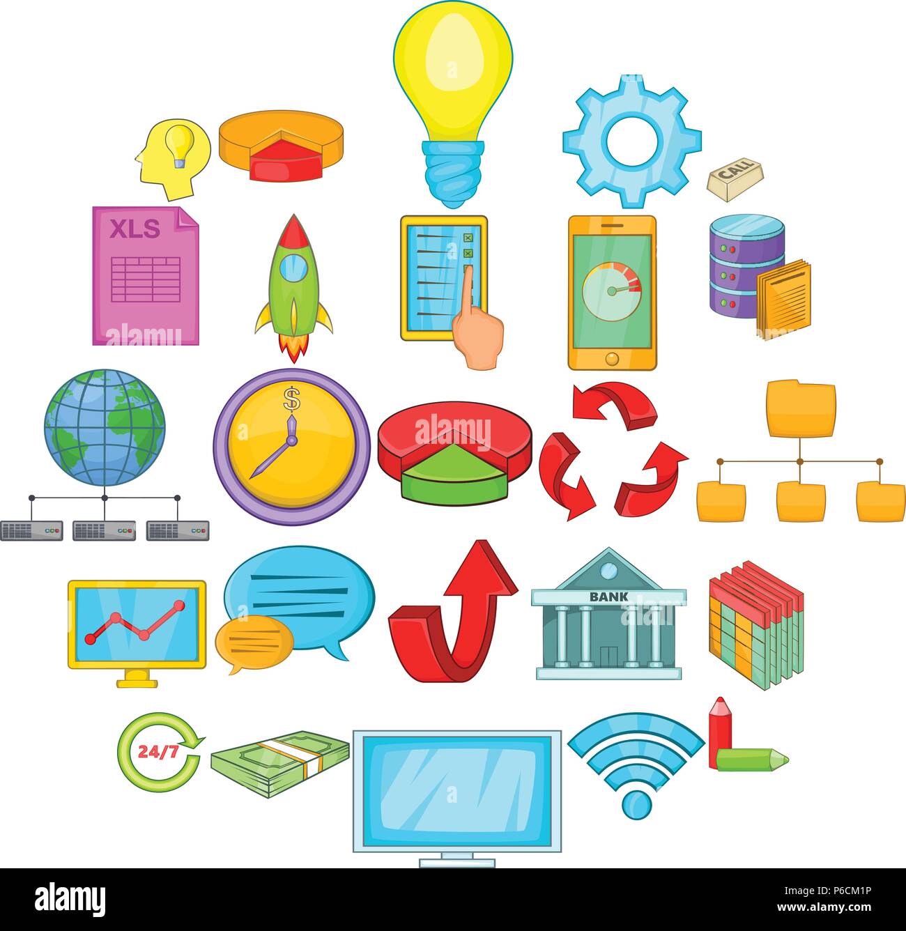 Remote server icons set, cartoon style Stock Vector Image & Art - Alamy