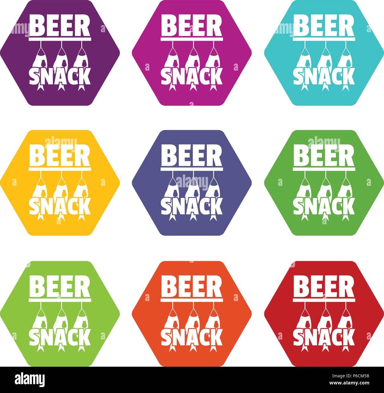 Beer snack icons set 9 vector Stock Vector Image & Art - Alamy