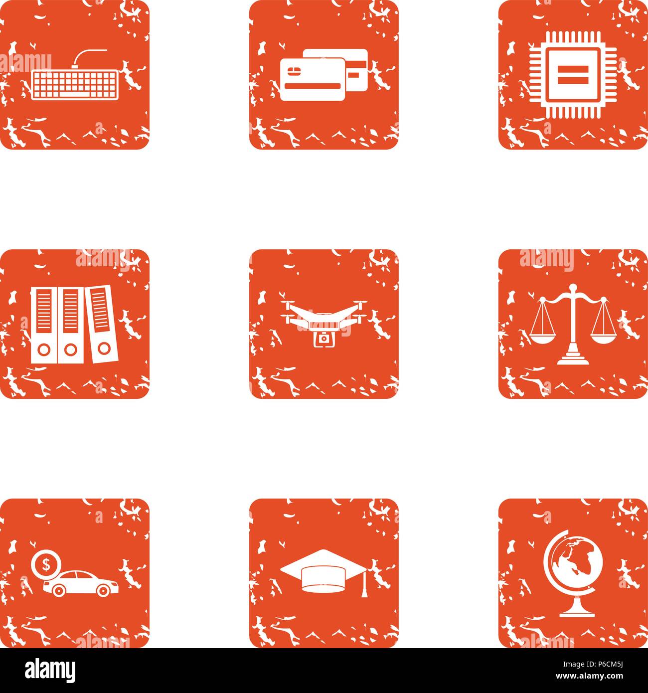 Sequencing icons set, grunge style Stock Vector Image & Art - Alamy