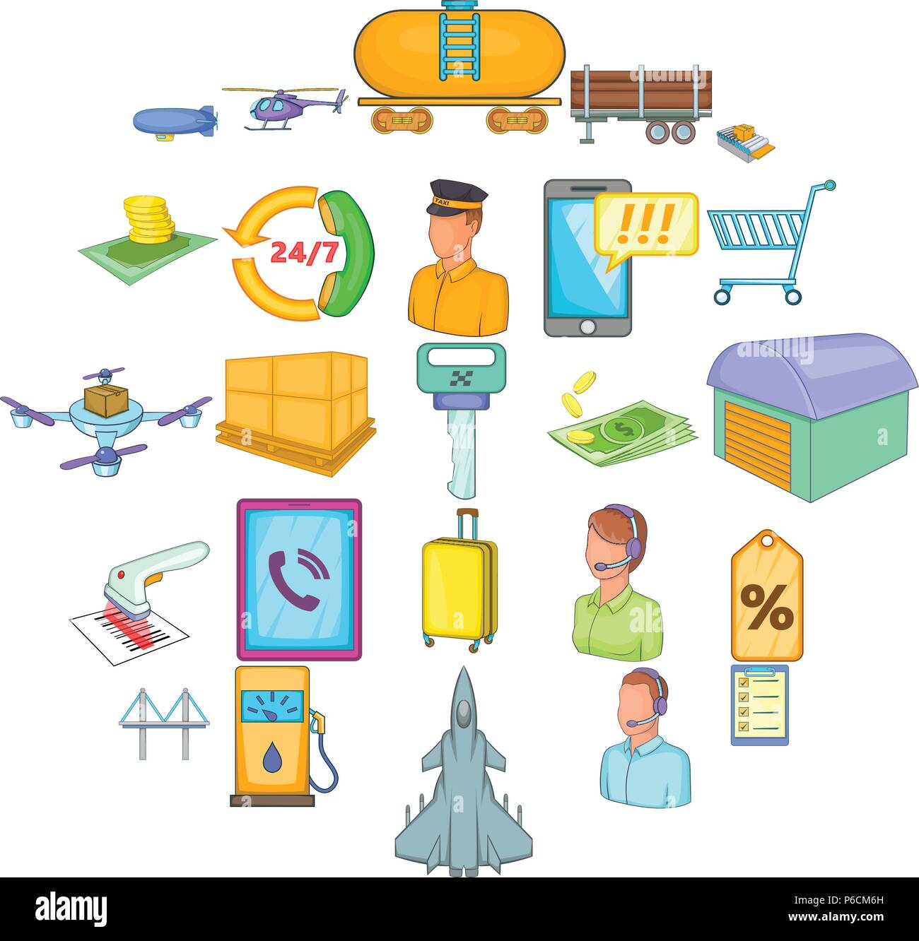 Delivery note icons set, cartoon style Stock Vector Image & Art - Alamy