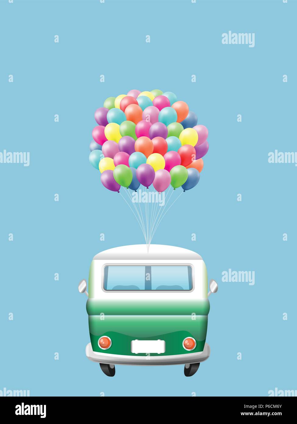 Vintage van rear Stock Vector Images - Alamy