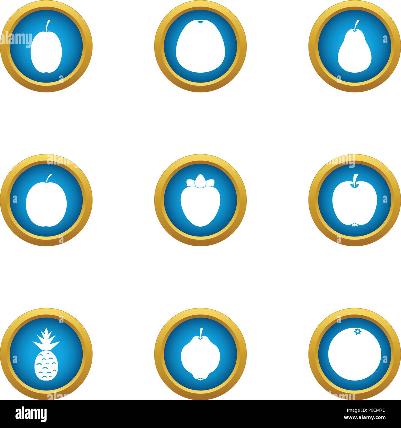 Fruit boom icons set, flat style Stock Vector Image & Art - Alamy