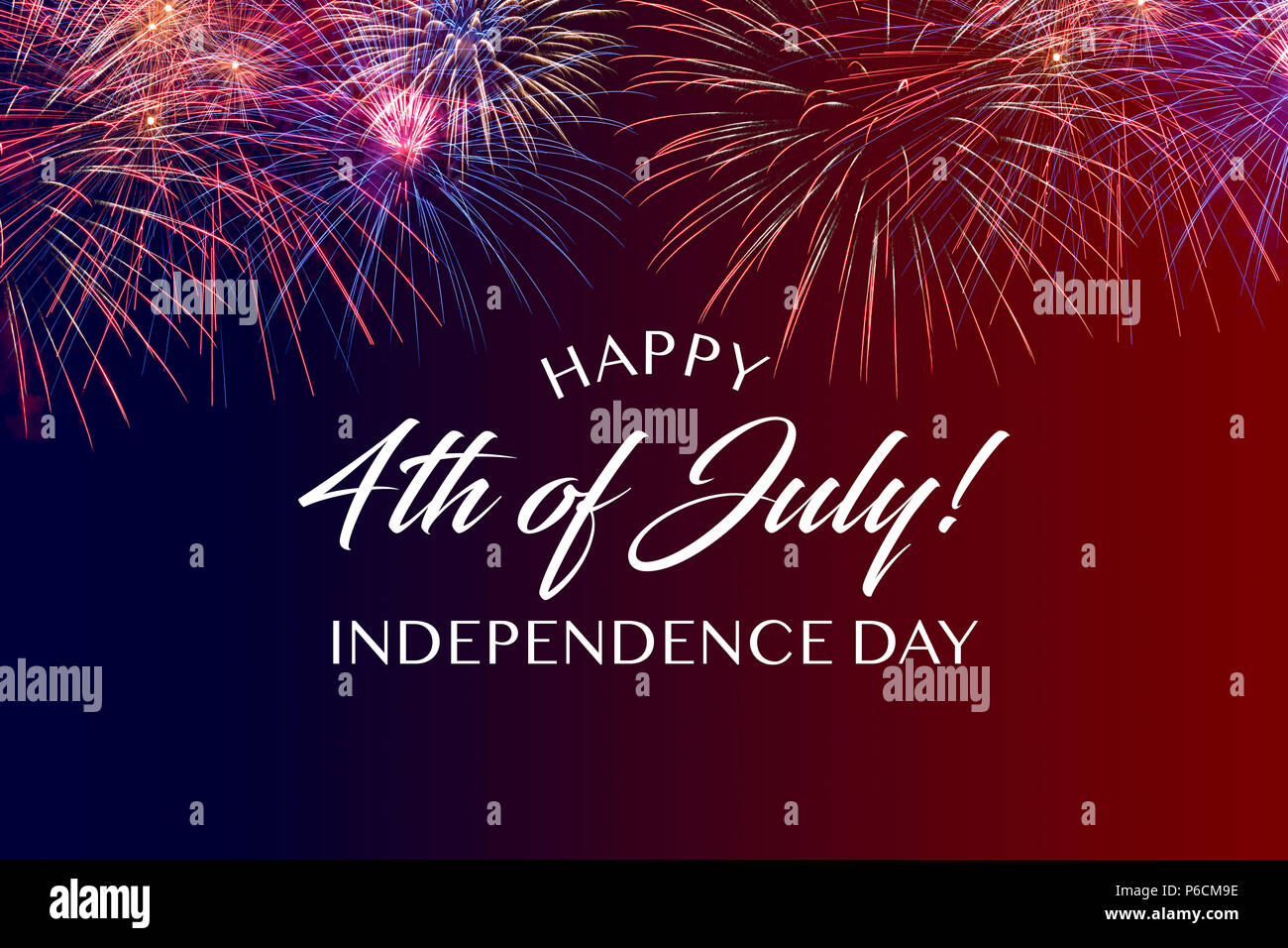 Happy July 4th Greeting with red and blue background Stock Photo - Alamy