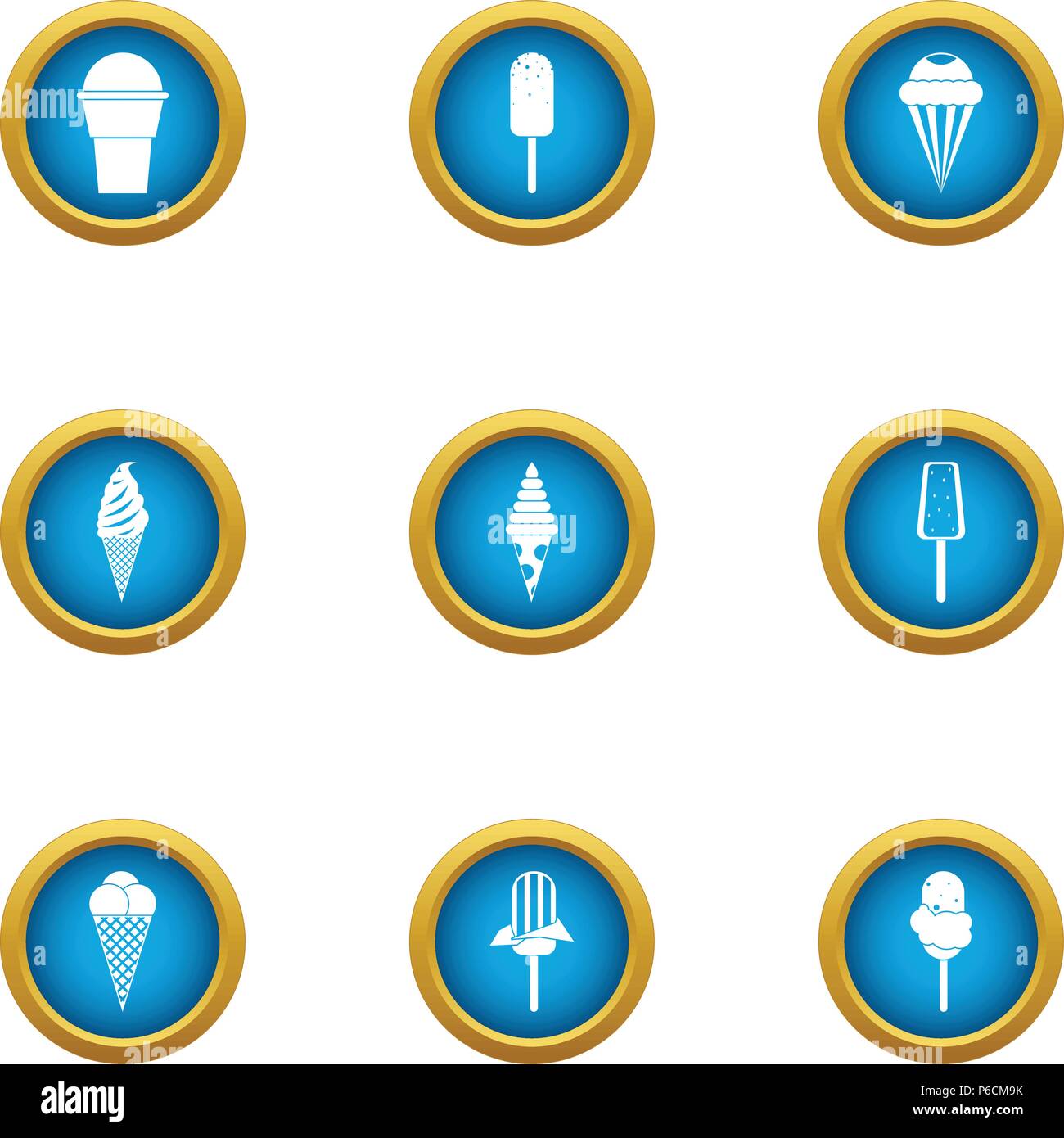 Plombir icons set, flat style Stock Vector Image & Art - Alamy
