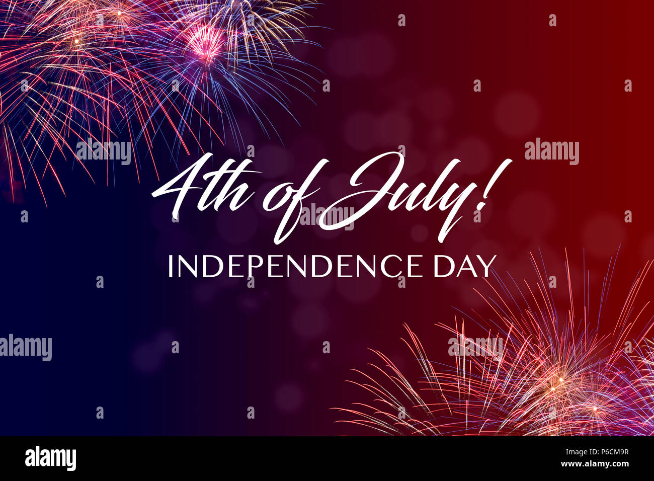 Happy July 4th Greeting with red and blue background Stock Photo - Alamy