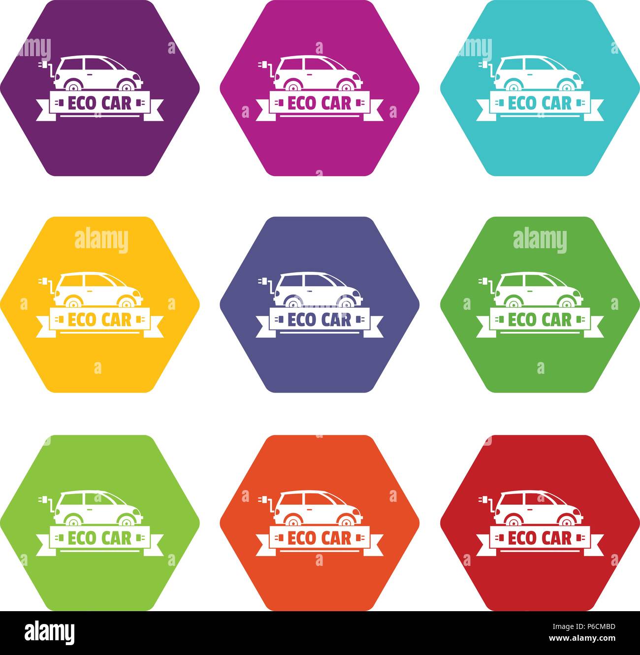 Eco car icons set 9 vector Stock Vector Image & Art - Alamy