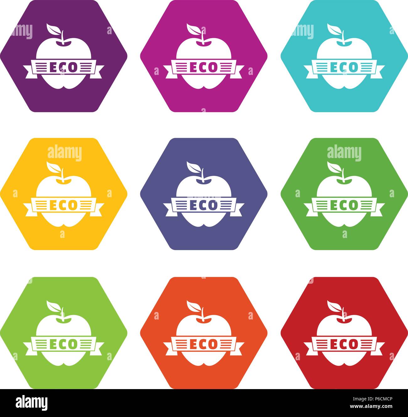 Apple icons set 9 vector Stock Vector Image & Art - Alamy