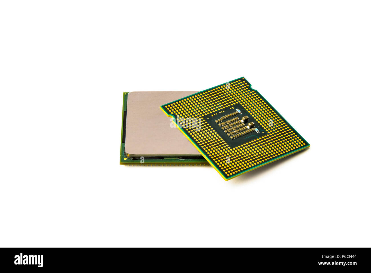 Isolated CPU or central processing unit on white background, two CPU ...