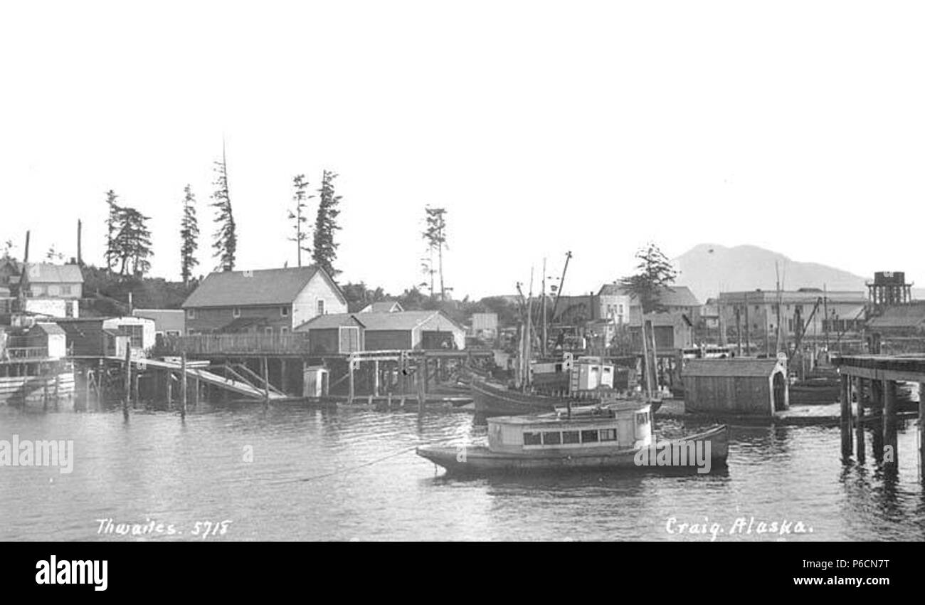 . English: Craig from the water, ca. 1912 . English: Caption on image ...