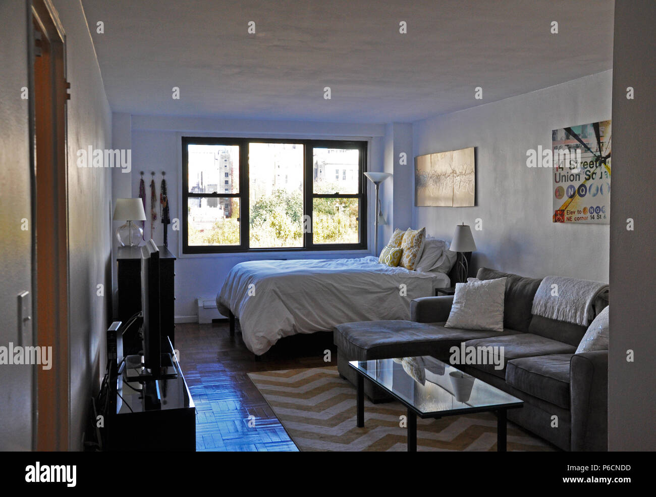 New York, NY. Interior photos of a studio Manhattan apartment with ...