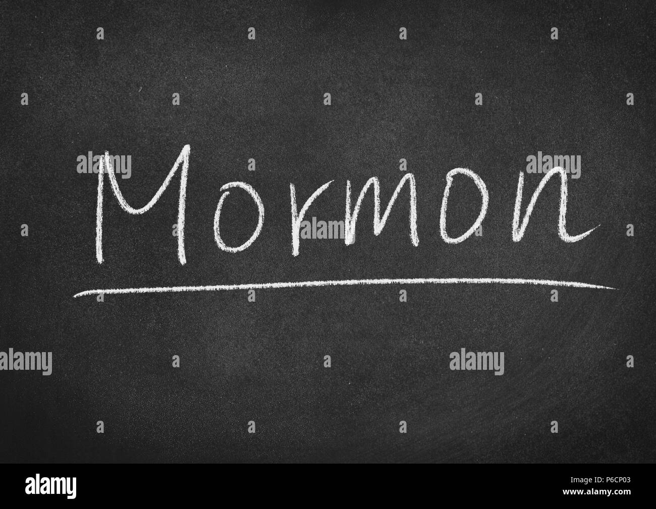 Mormon concept word on a blackboard background Stock Photo - Alamy