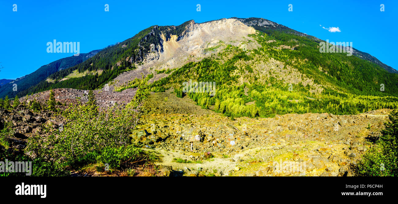 The Hope Rock Slide along Highway 3 in British Columbia, Canada. On Jan ...