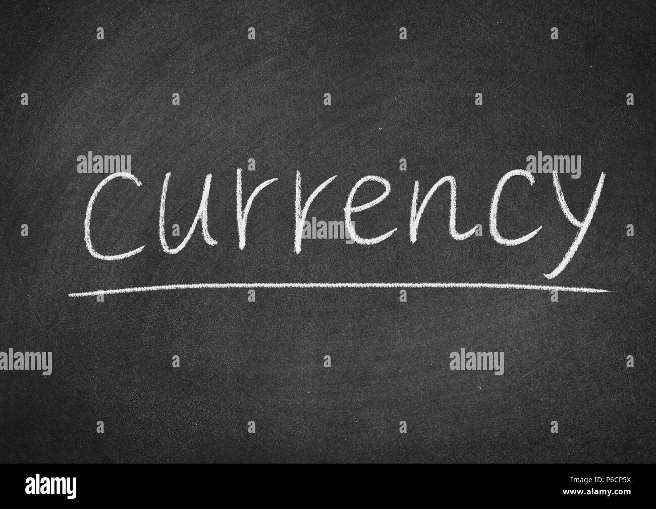 currency concept word on a blackboard background Stock Photo - Alamy