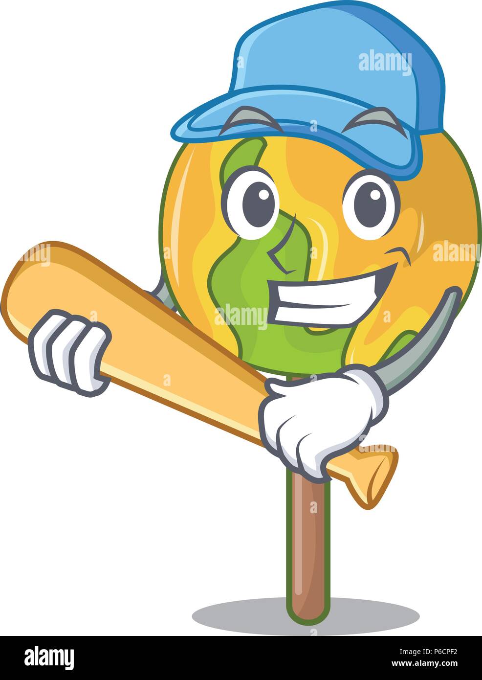 Playing baseball candy apple character cartoon Stock Vector Image & Art ...