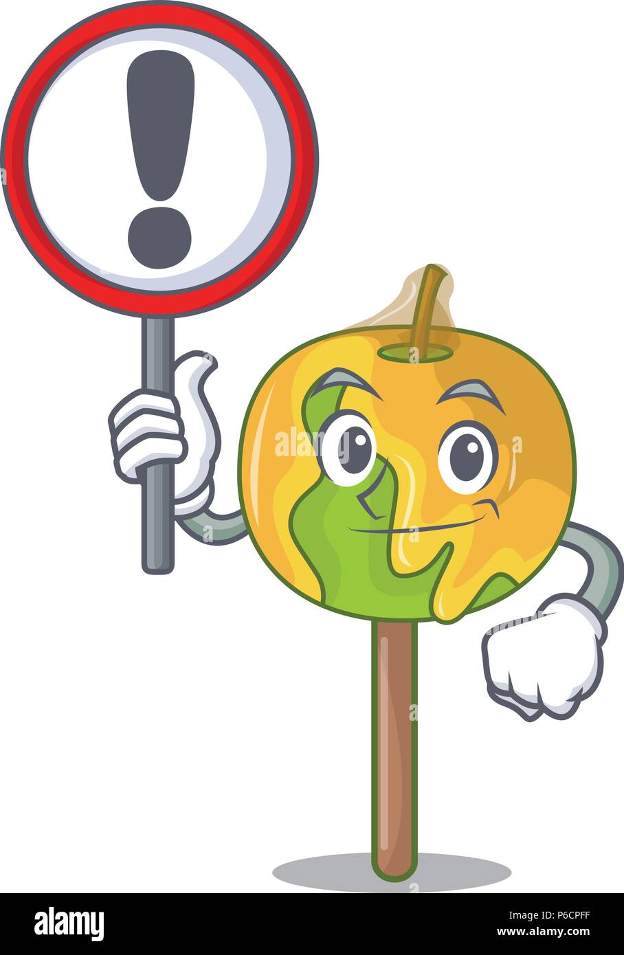 With sign candy apple character cartoon Stock Vector Image & Art - Alamy