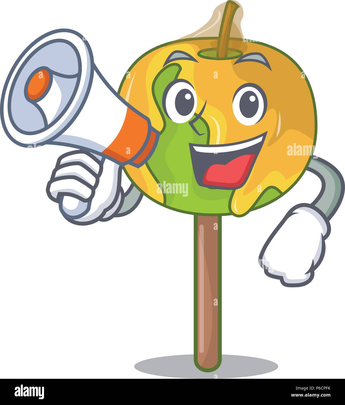 With megaphone candy apple character cartoon Stock Vector Image & Art ...