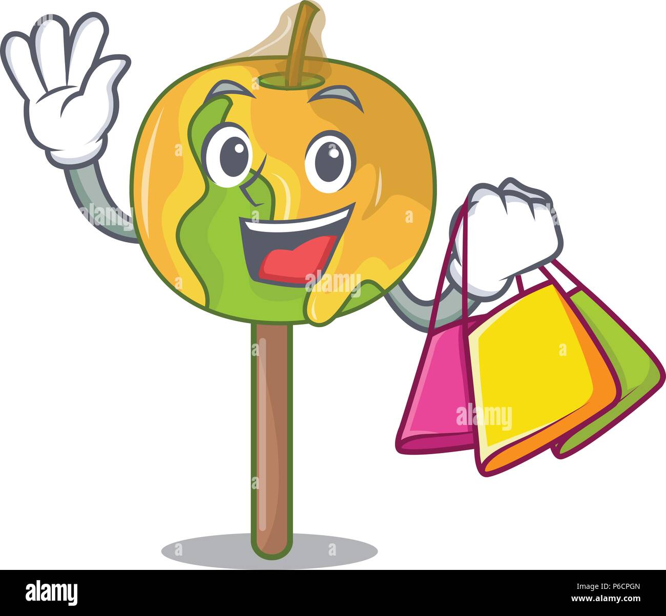 Shopping candy apple character cartoon Stock Vector Image & Art - Alamy