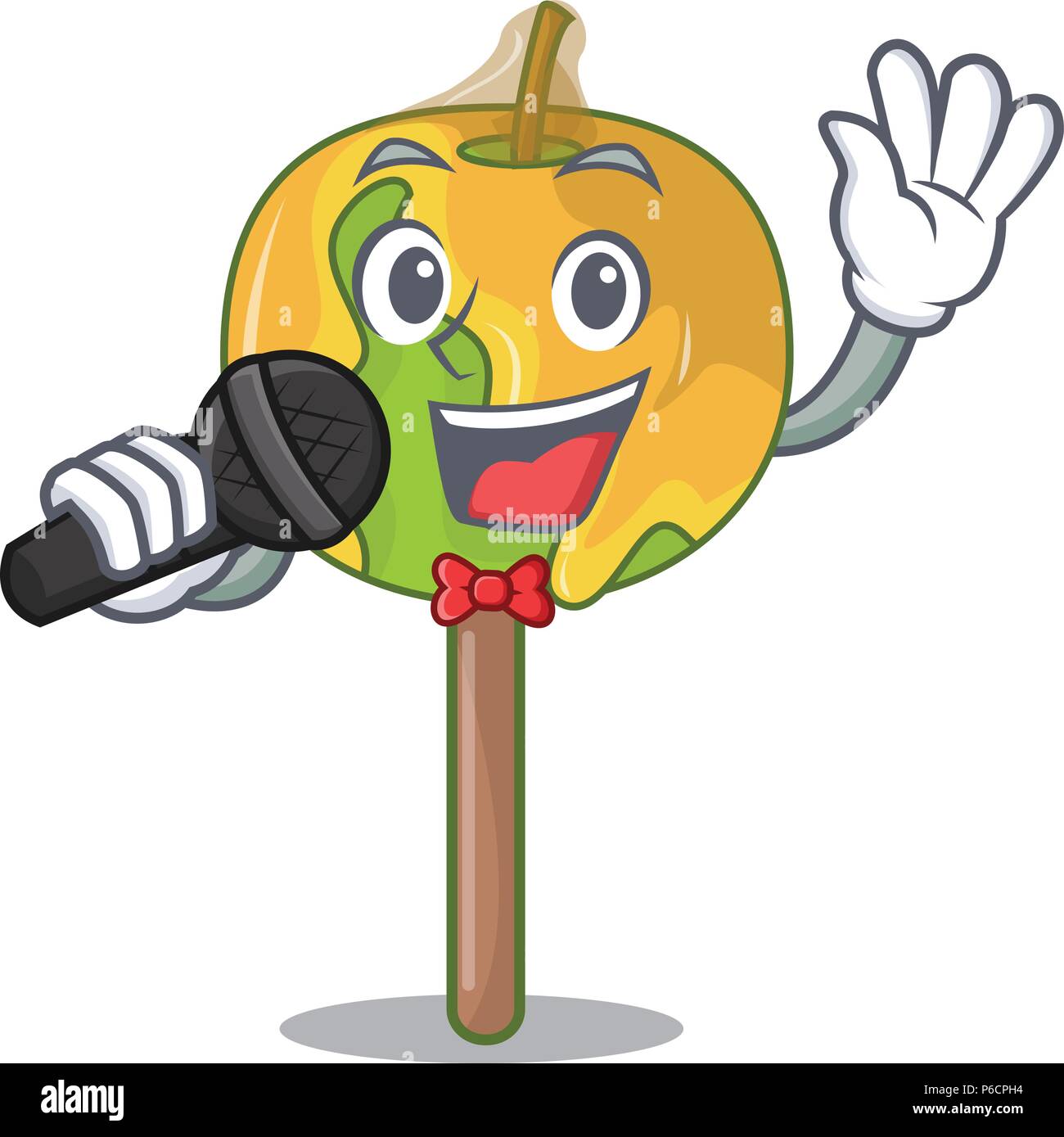 Singing candy apple mascot cartoon Stock Vector Image & Art - Alamy